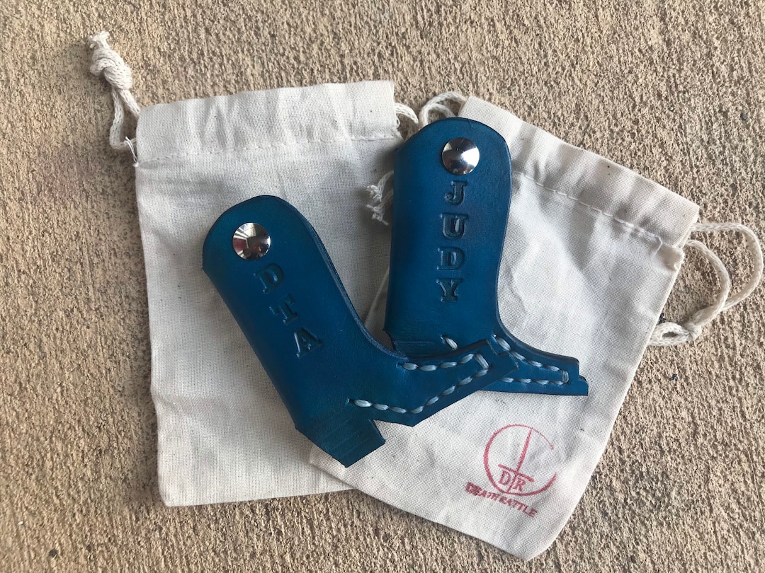 Leather COWBOY BOOT Key Fob - Keyholder - Keychain - Customizable - Etsy