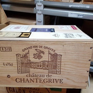 FRENCH Wooden Wine Box WITH LID -traditional Box / Crate / Storage Unit ...