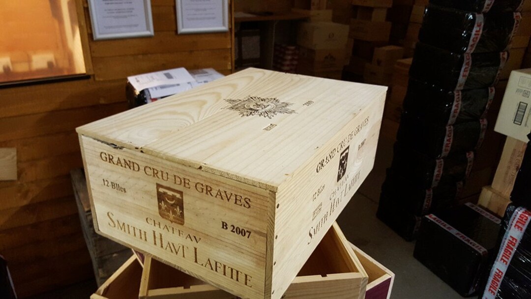 FRENCH Wooden Wine Box WITH LID -traditional Box / Crate / Storage Unit ...