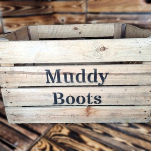 Wellie Boot Rack & Shoe Rack - Rustic Wooden Storage Box - Custom Muddy ...