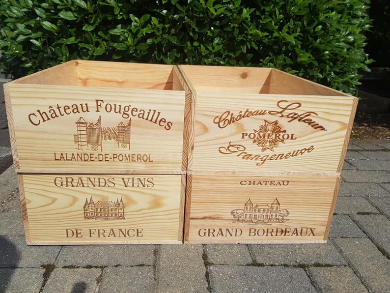 12 Bottle Case Size - Traditional FRENCH WOODEN WINE Box / Crate ...