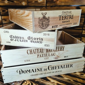 5 X Half Sized Traditional Flat / Tray FRENCH WOODEN WINE Box / Crate ...