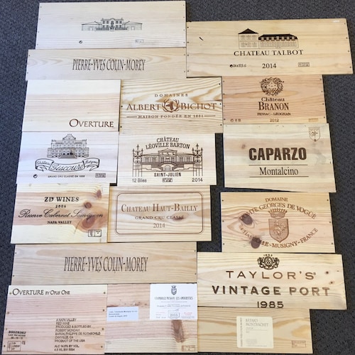 Assorted & Branded Wine Crate Panels wood Wine Box Sides / | Etsy