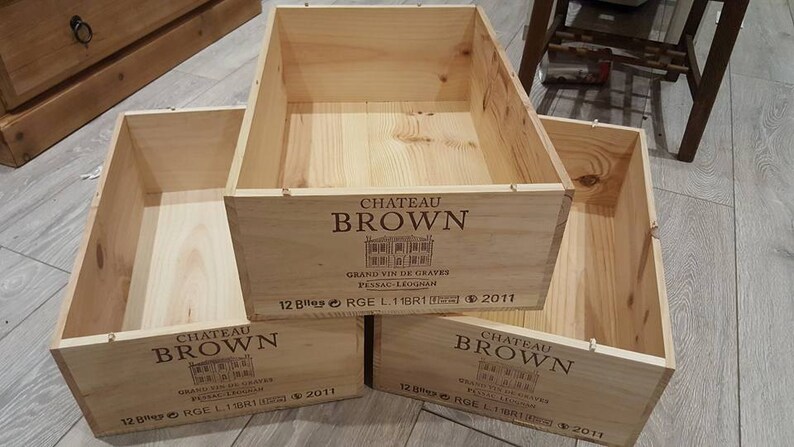 Chateau Brown 12 Bottle Size - Traditional FRENCH WOODEN WINE Box ...