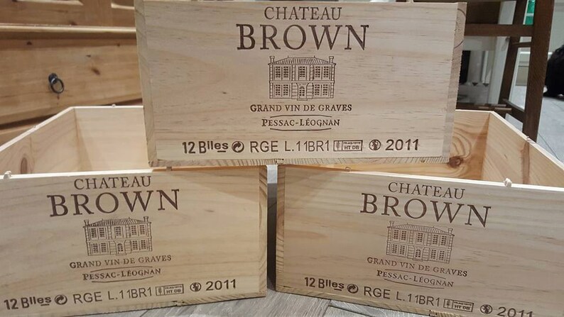 Chateau Brown 12 Bottle Size - Traditional FRENCH WOODEN WINE Box ...