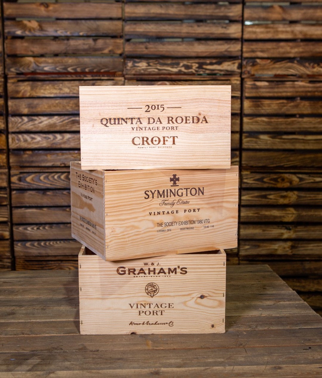 3 Pack - Genuine Wooden Port Bottle Boxes - Upcycle, Project, Christmas ...
