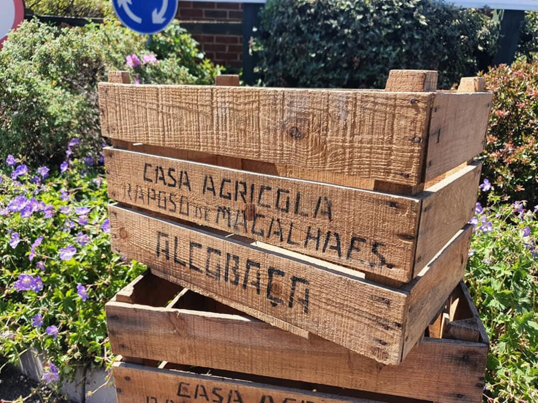 Slatted Vintage Wooden Apple Crate Rustic Wood Box Wedding - Etsy