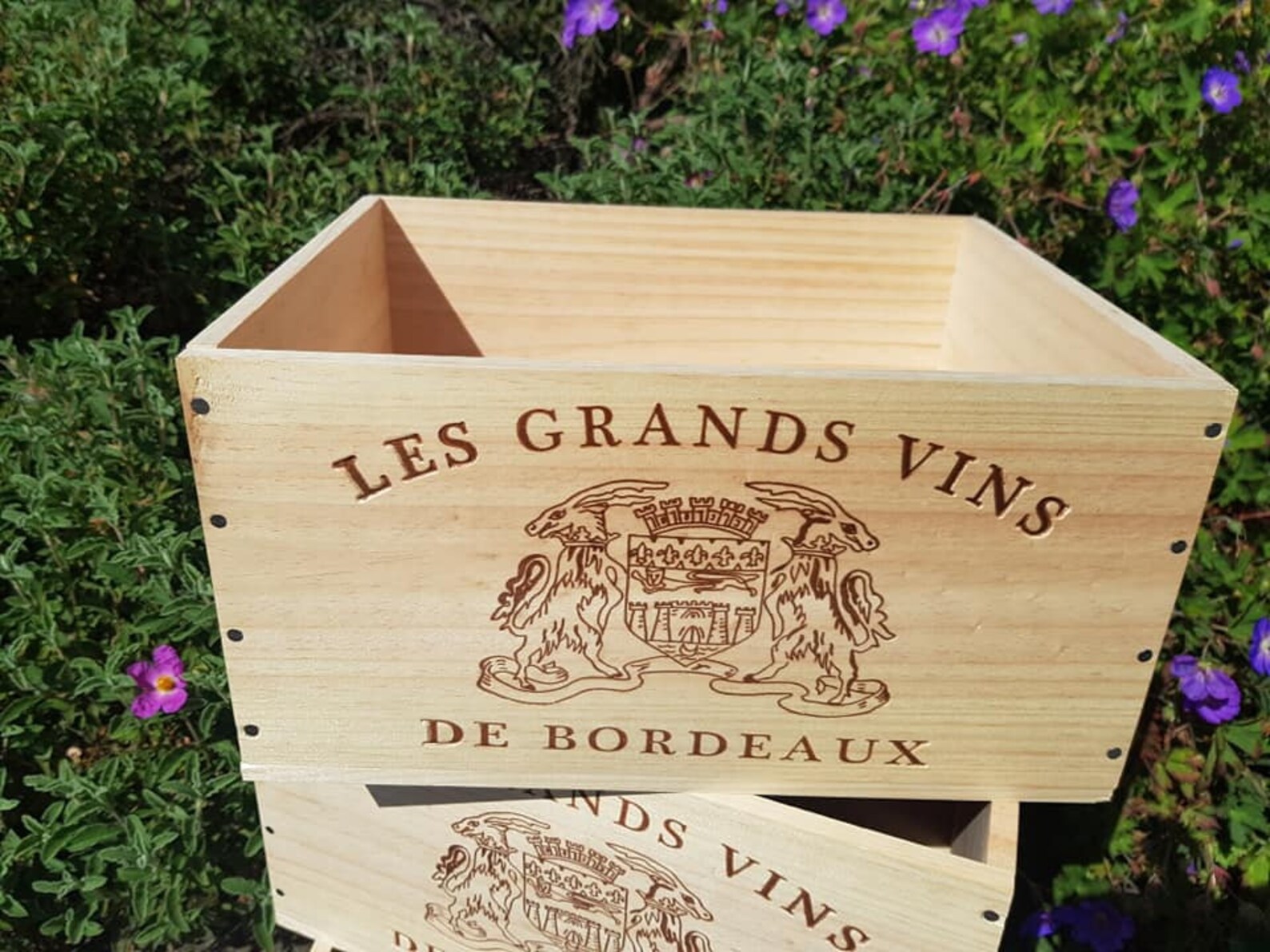 Les Grands Vins - 6 Bottle Wooden Wine Boxes - Ideal Box to Store ...