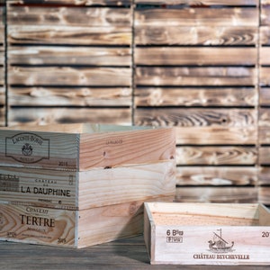 Traditional FRENCH WOODEN WINE Box Crate Storage Unit (6 Bottle Shallow ...