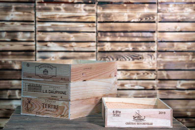 Traditional FRENCH WOODEN WINE Box Crate Storage Unit (6 Bottle Shallow ...