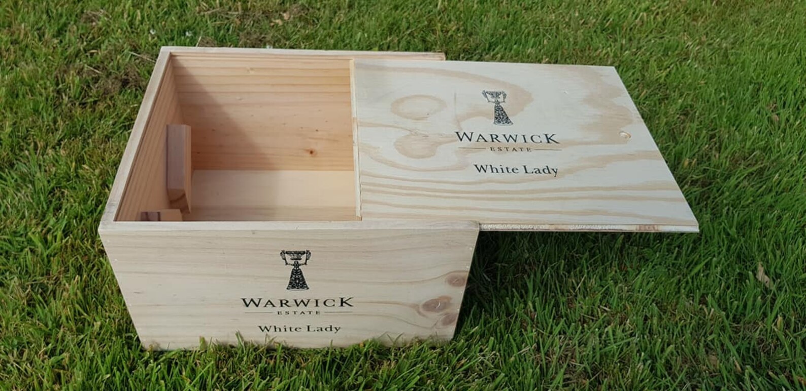 TRADITIONAL Wooden WINE Box With SLIDING Lid - Crate / Storage Unit (6 ...