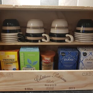 Handmade French Wooden Wine Box TEA and COFFEE Station / Kitchen ...
