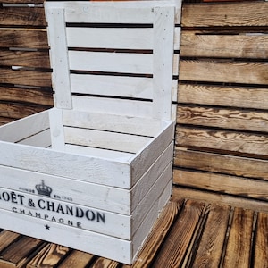 MOET & CHANDON Champagne Rustic Retro Wood Apple Crate Storage Box ...