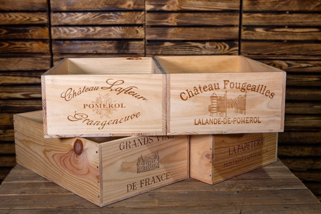 Traditional FRENCH WOODEN WINE Box Crate Storage Unit (pack of 3 Over ...