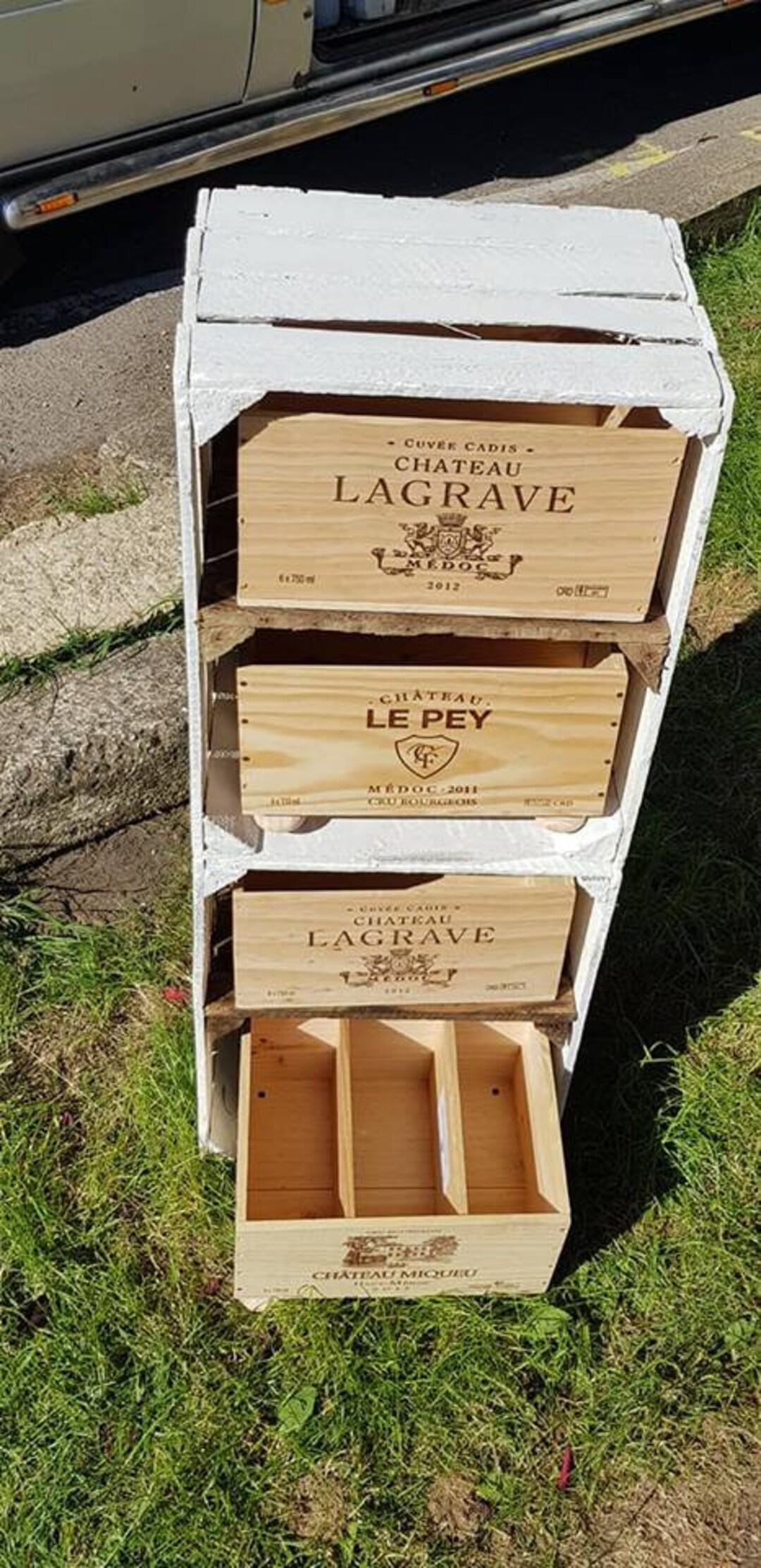 Vintage Apple Crate STORAGE UNIT With DRAWERS - 2 X White Painted ...