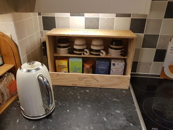 Handmade French Wooden Wine Box TEA and COFFEE Station / | Etsy