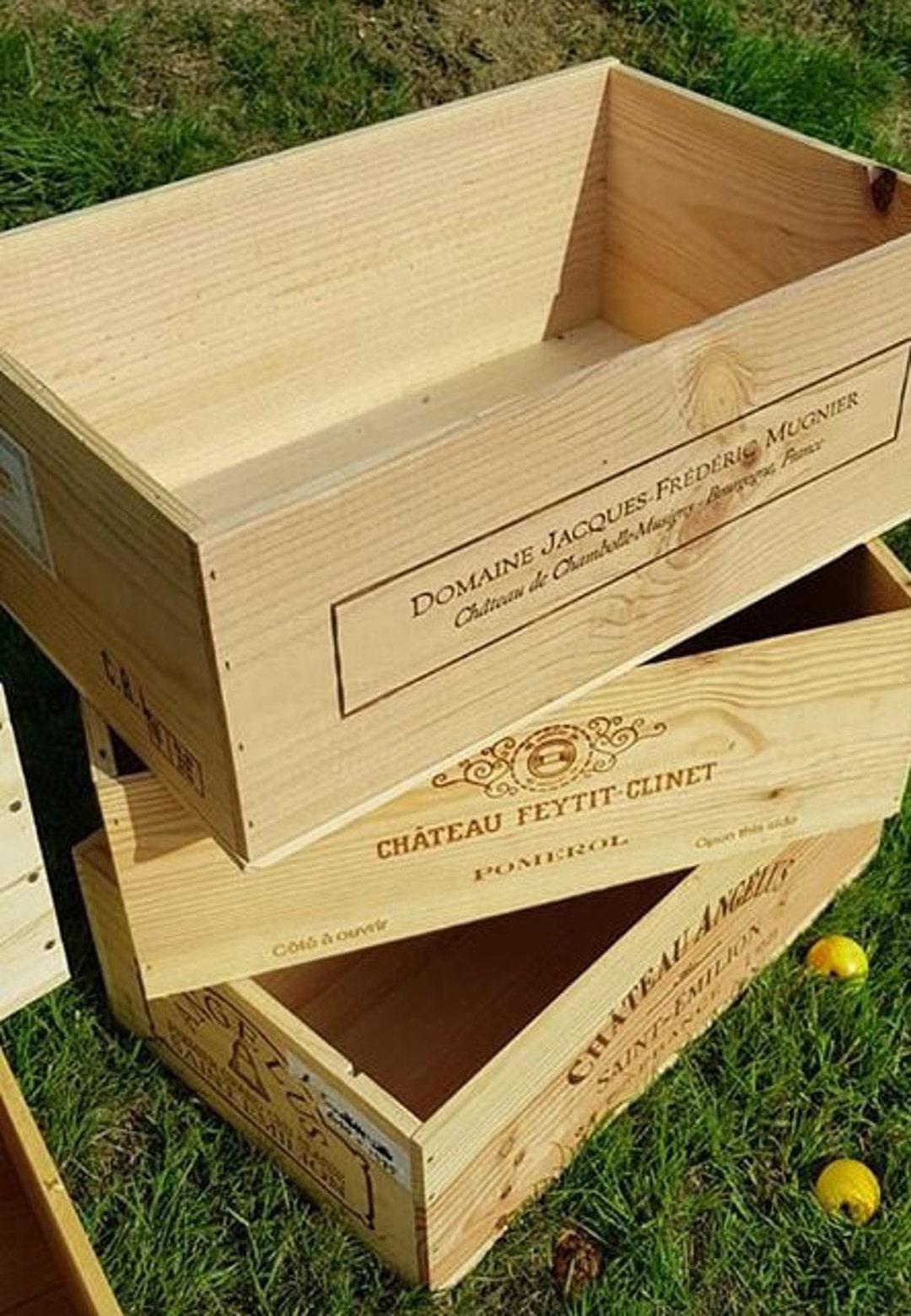 12 Bottle Size Long Sided - Traditional FRENCH WOODEN WINE Box / Crate ...