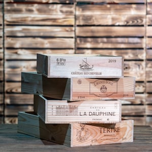 Traditional FRENCH WOODEN WINE Box Crate Storage Unit (6 Bottle Shallow ...