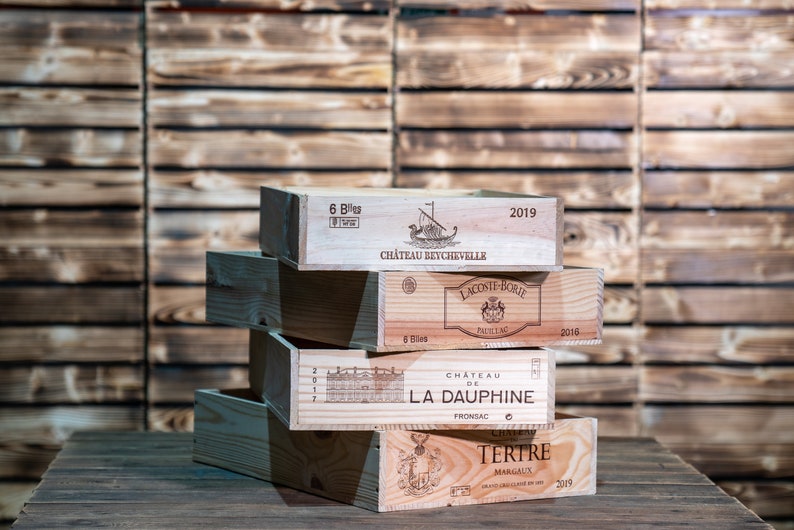 Traditional FRENCH WOODEN WINE Box Crate Storage Unit (6 Bottle Shallow ...