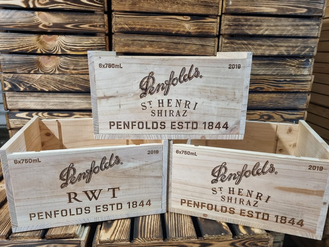 Pack of 3 Penfolds - Traditional AUSTRALIAN Wooden Wine Box / Crate ...