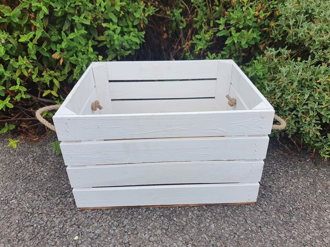 WHITE & BURNT WOOD Log Crate / Fire Wood Kindling Log Store / | Etsy