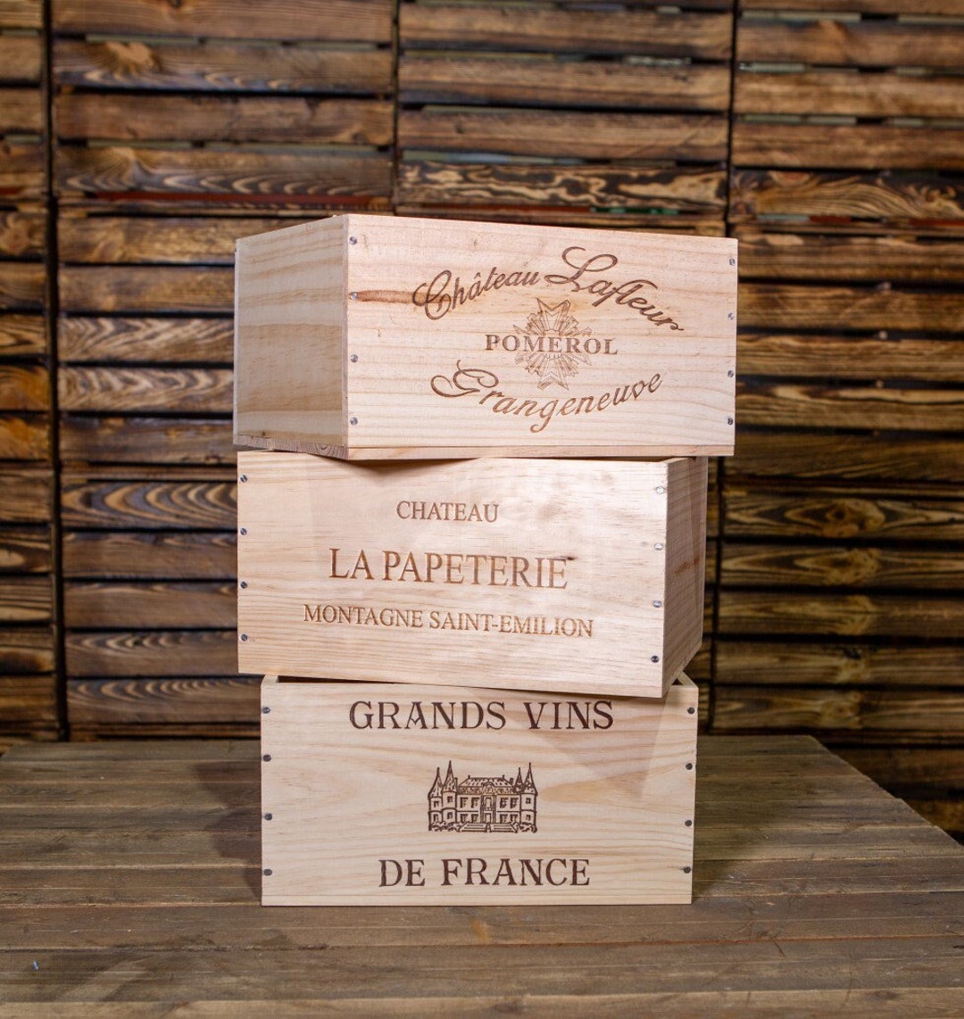 Traditional FRENCH WOODEN WINE Box Crate Storage Unit (pack of 3 Over ...