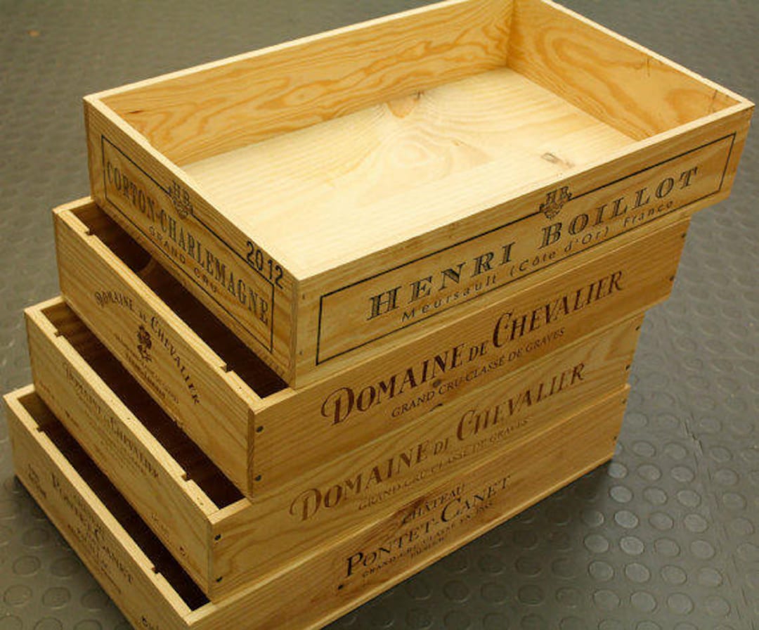 1 X Half Sized Traditional Flat / Tray FRENCH WOODEN WINE Box / Crate ...
