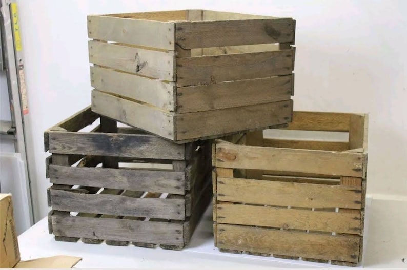 Vintage Wooden Apple Crate Rustic Wood Box Wedding Decor - Etsy