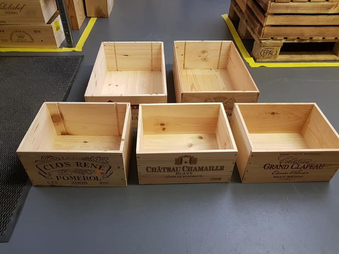 5 Pack of Traditional Genuine FRENCH WOODEN WINE Boxes / Crates ...