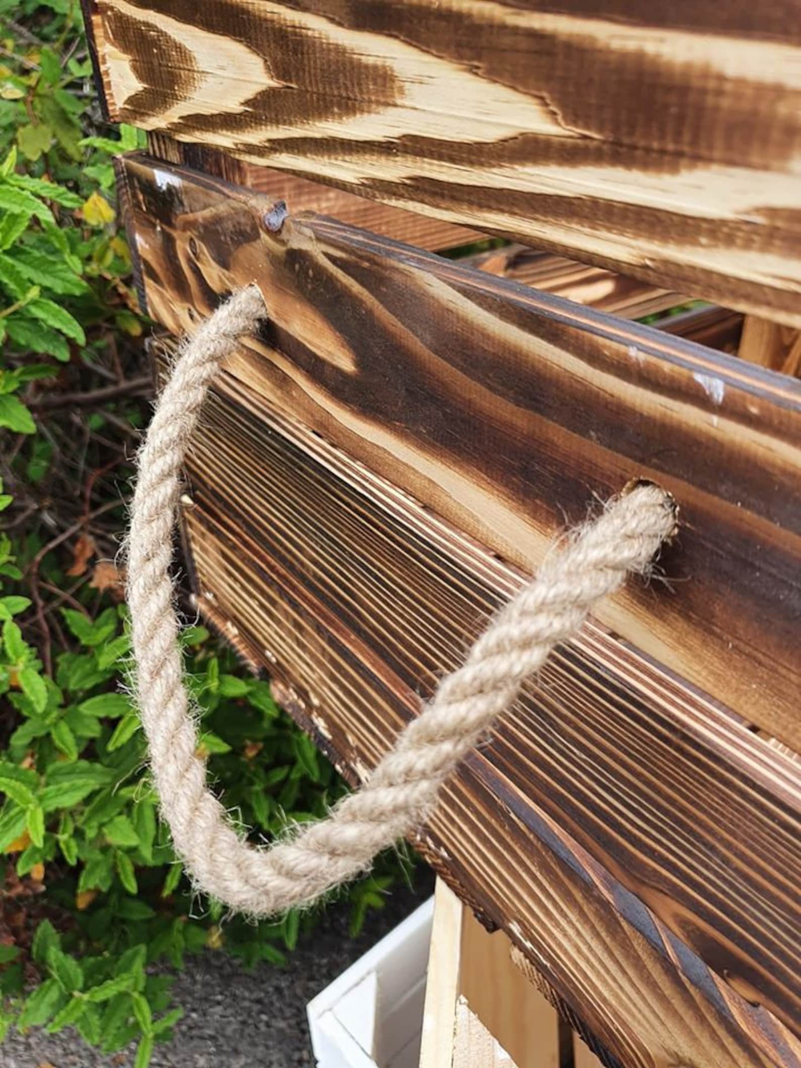 BURNT WOOD Log Crate / Fire Wood kindling Log store / Carrier | Etsy