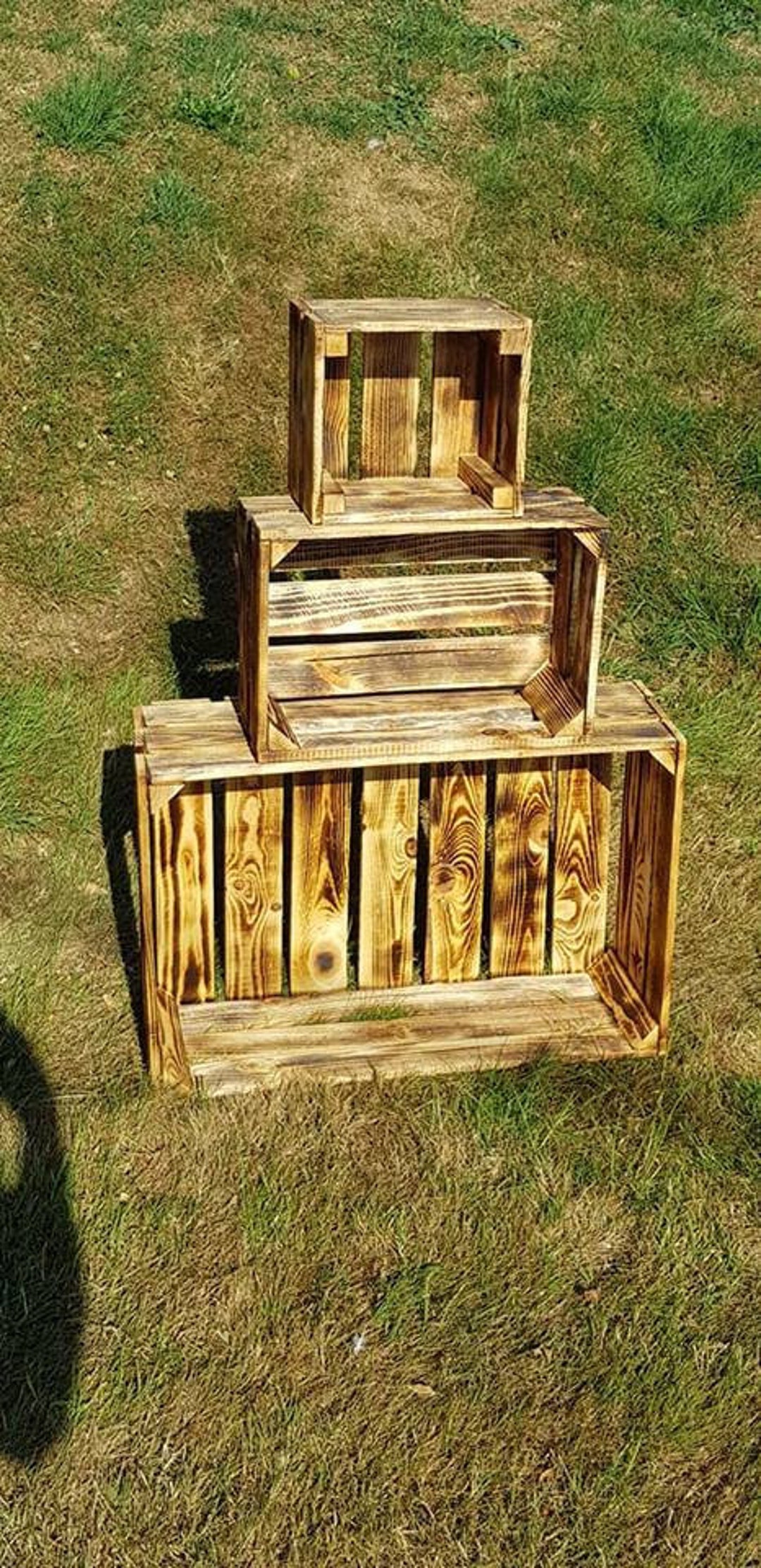 Pack of 3 Mixed Size X Burntwood Vintage Rustic European Wooden Apple ...