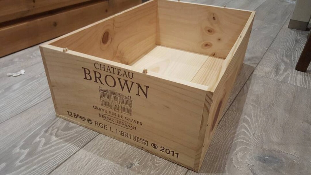 Chateau Brown 12 Bottle Size - Traditional FRENCH WOODEN WINE Box ...