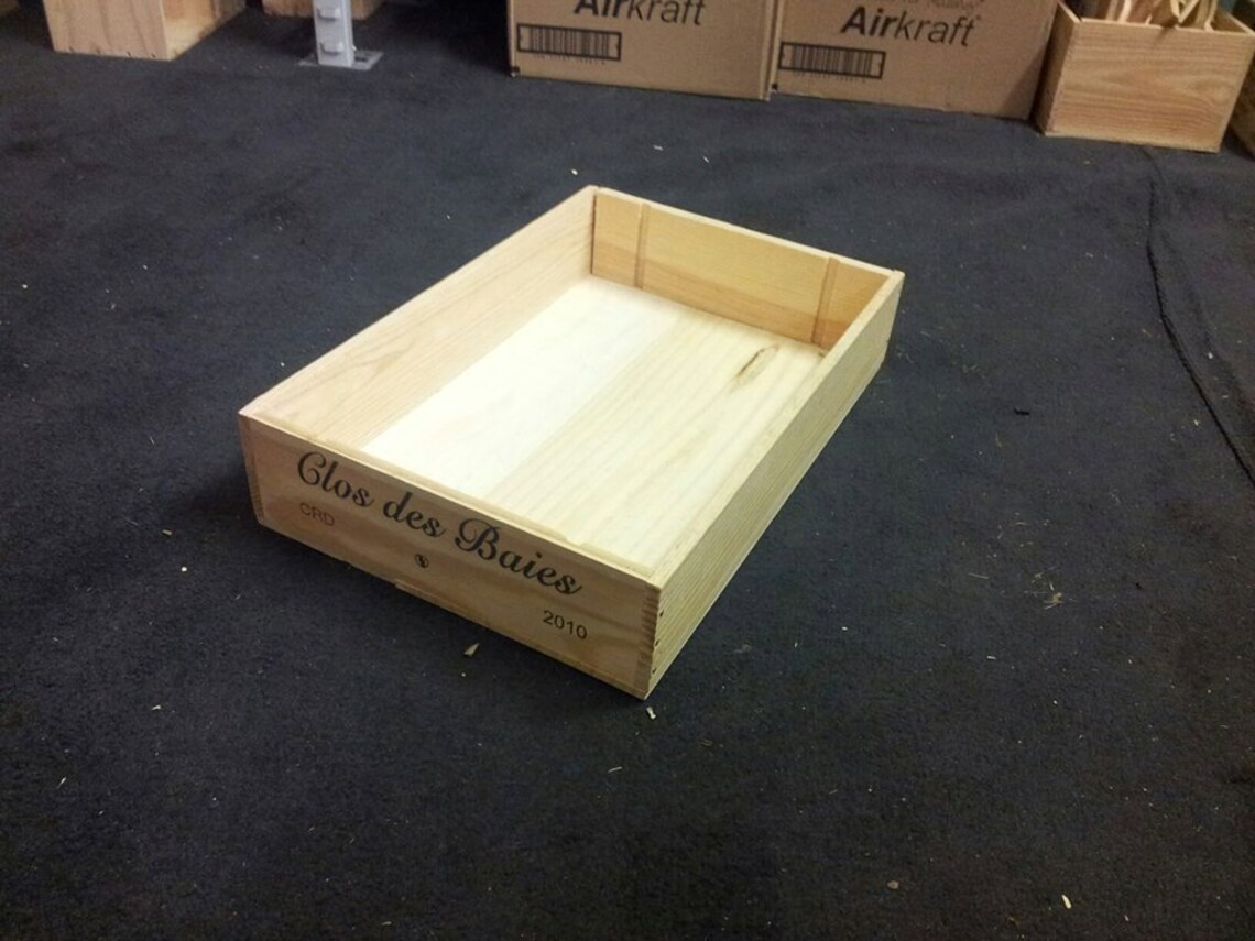 1 X Half Sized Traditional Flat / Tray FRENCH WOODEN WINE Box / Crate ...
