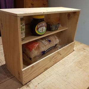 Handmade French Wooden Wine Box BREAD BIN Station / Kitchen Organiser ...