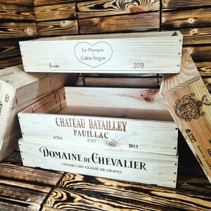 5 X Half Sized Traditional Flat / Tray FRENCH WOODEN WINE Box / Crate ...