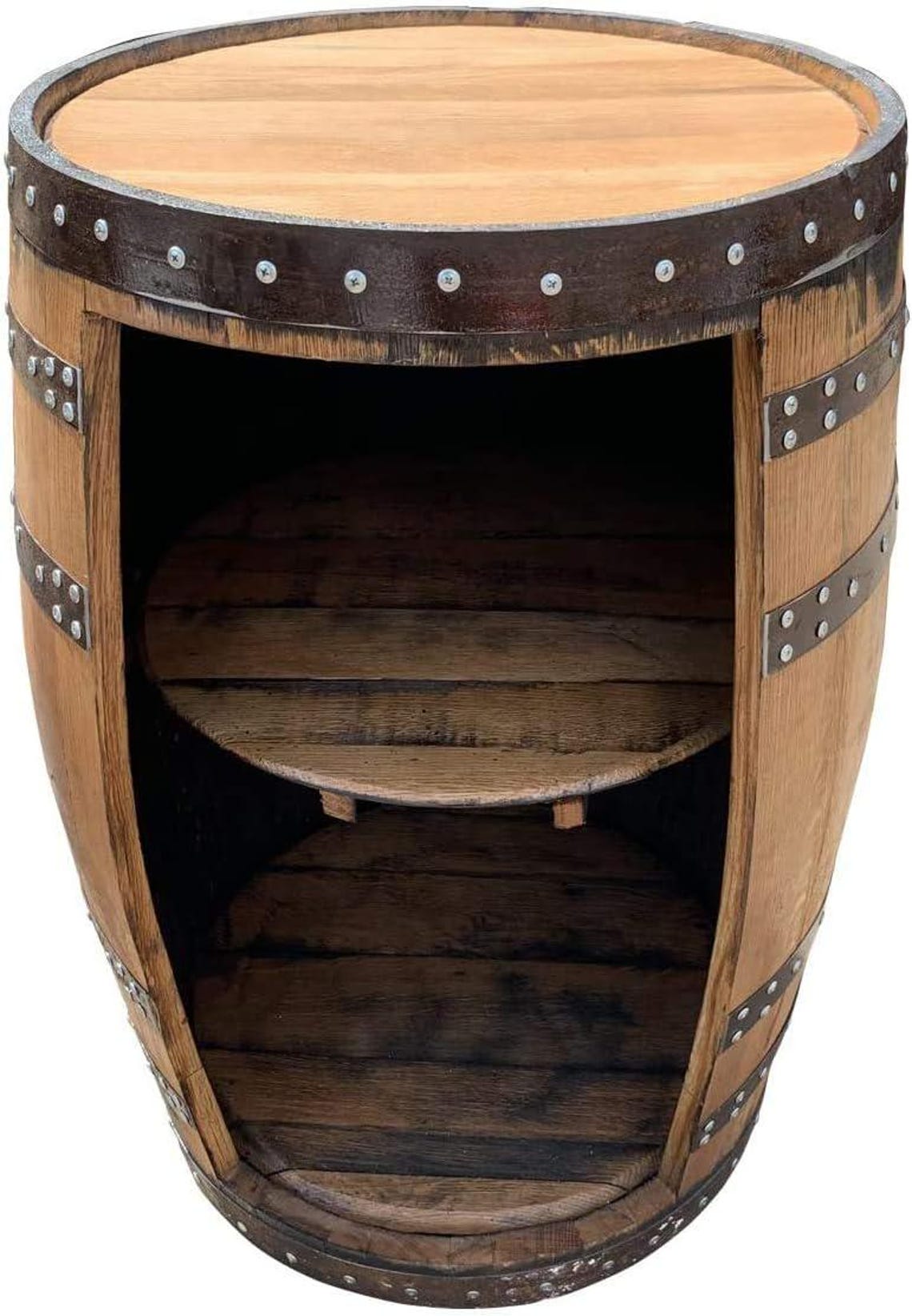 Rustic Bourbon Barrel Cask Handcrafted Drinks Cabinet / Home Bar / Man ...