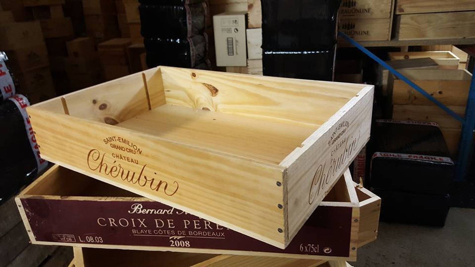 1 X Half Sized Traditional Flat / Tray FRENCH WOODEN WINE Box / Crate ...