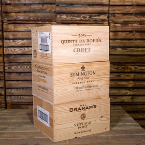 3 Pack - Genuine Wooden Port Bottle Boxes - Upcycle, Project, Christmas ...