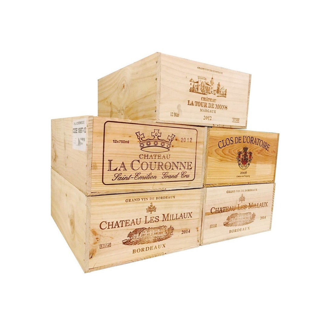 Pack of 5 Traditional FRENCH WOODEN WINE Box Crate Storage Unit (12 ...