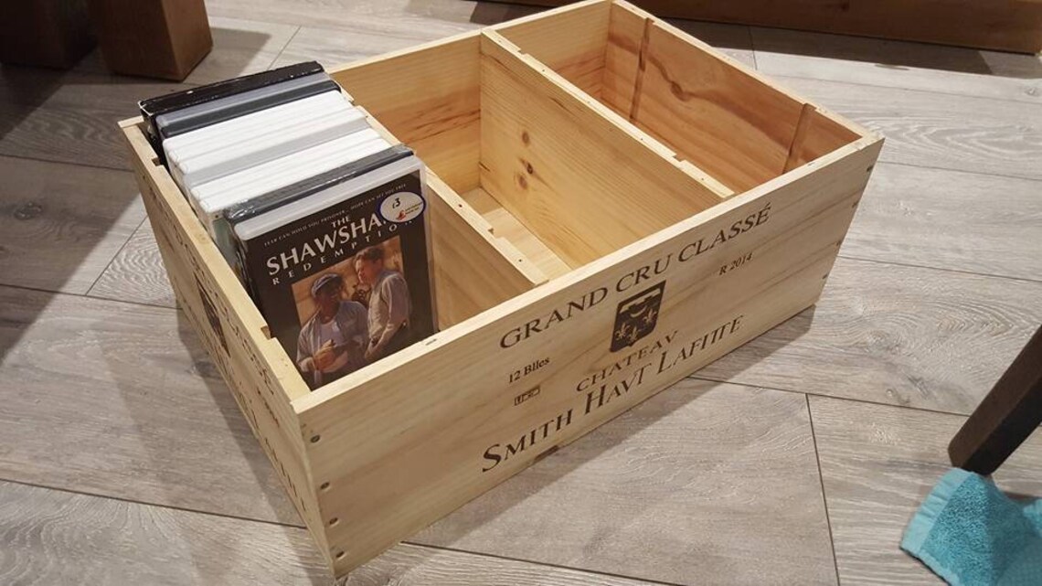 Reclaimed French Wooden Wine Box With Dividers / Shelves - Etsy