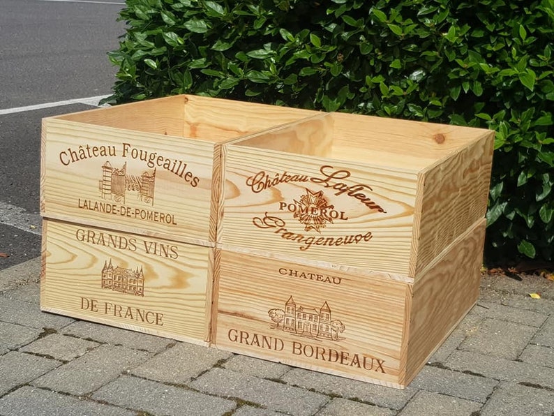 12 Bottle Case Size - Traditional FRENCH WOODEN WINE Box / Crate ...
