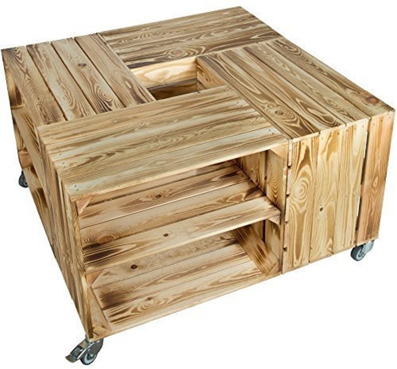 Vintage Apple Crate Coffee Table, With Shelving on Castors , Hand Made ...