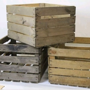 Vintage Wooden Apple Crate, Rustic Wood Box, Wedding Decor, Farmhouse ...
