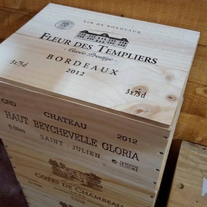FRENCH WOODEN WINE Box With Lid - Crate / Storage Unit (6 Bottle Size ...