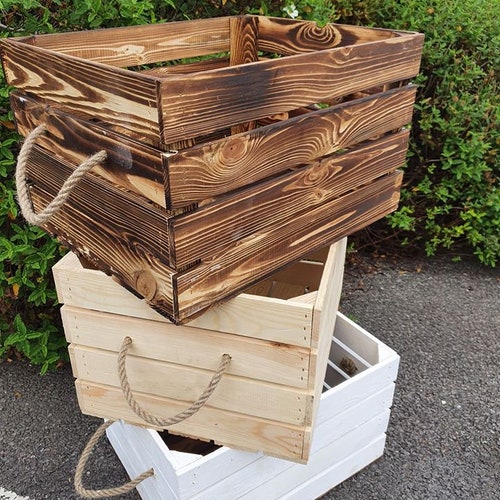 NEW WOOD Log Crate / Fire Wood Kindling Log Store / Carrier - Etsy