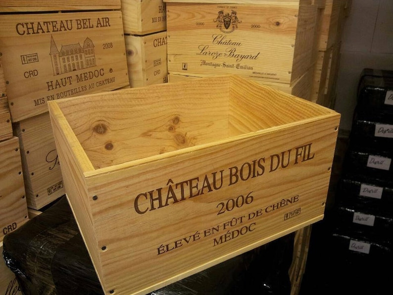 Traditional FRENCH WOODEN WINE Box Crate Storage Unit (6 Bottle Size ...