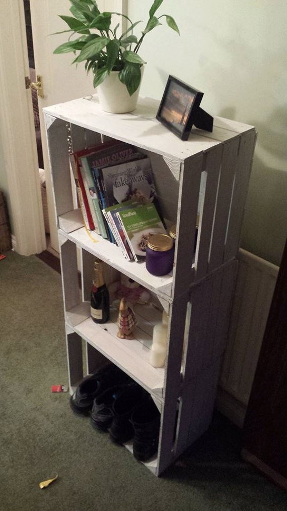 3 X White Painted European Apple Box Fruit Crate Shabby Chic | Etsy