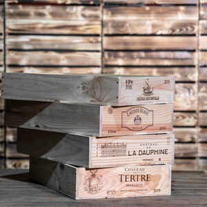 Traditional FRENCH WOODEN WINE Box Crate Storage Unit (6 Bottle Shallow ...