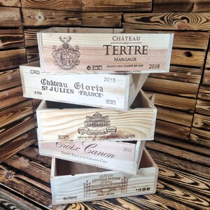 5 X Half Sized Traditional Flat / Tray FRENCH WOODEN WINE Box / Crate ...