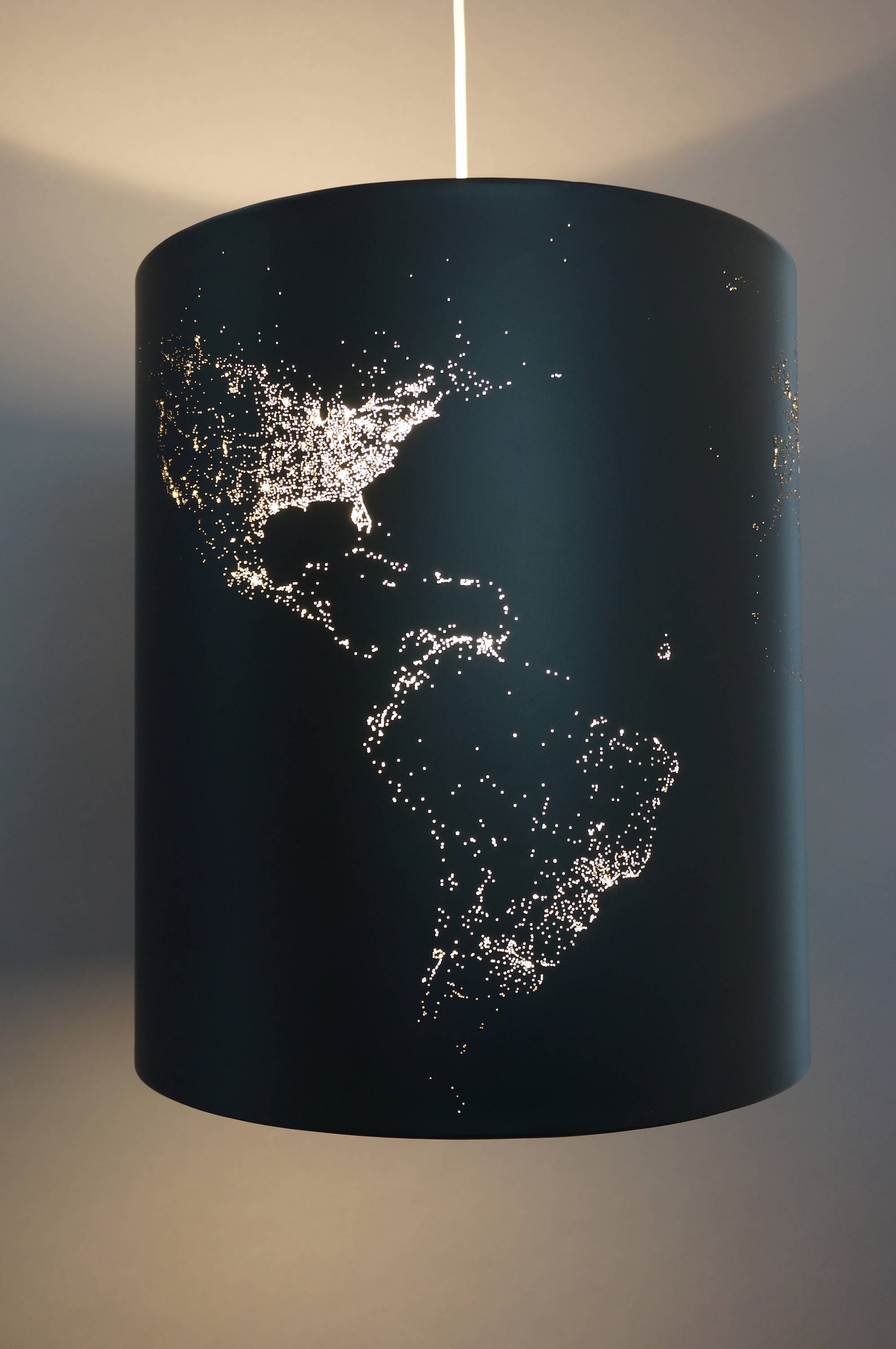 Solar Eclipse Lampshade: Black Earth From Space, Modern World Globe ...
